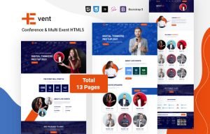 Conference & Multi Event HTML5 Bootstrap Template - GridTemplate